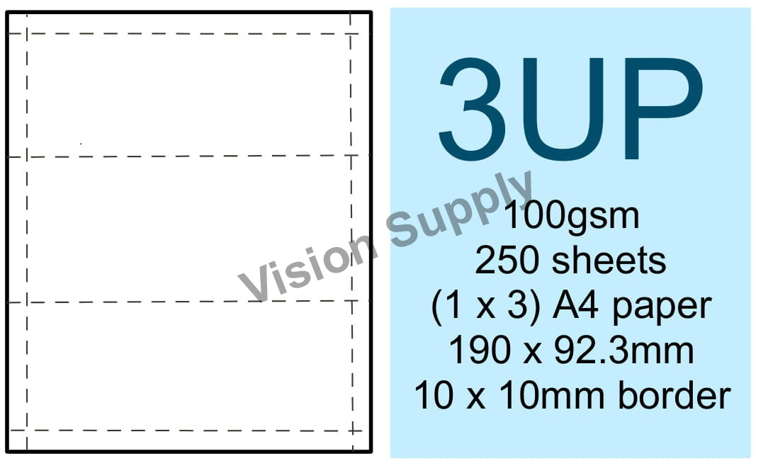 A4 3UP Perforated Shelf Tickets - Bulk Commercial — Vision Supply Australia