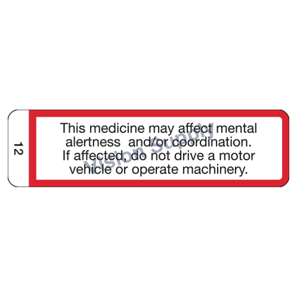PSA Label No.12 -1000 Labels — Vision Supply Australia